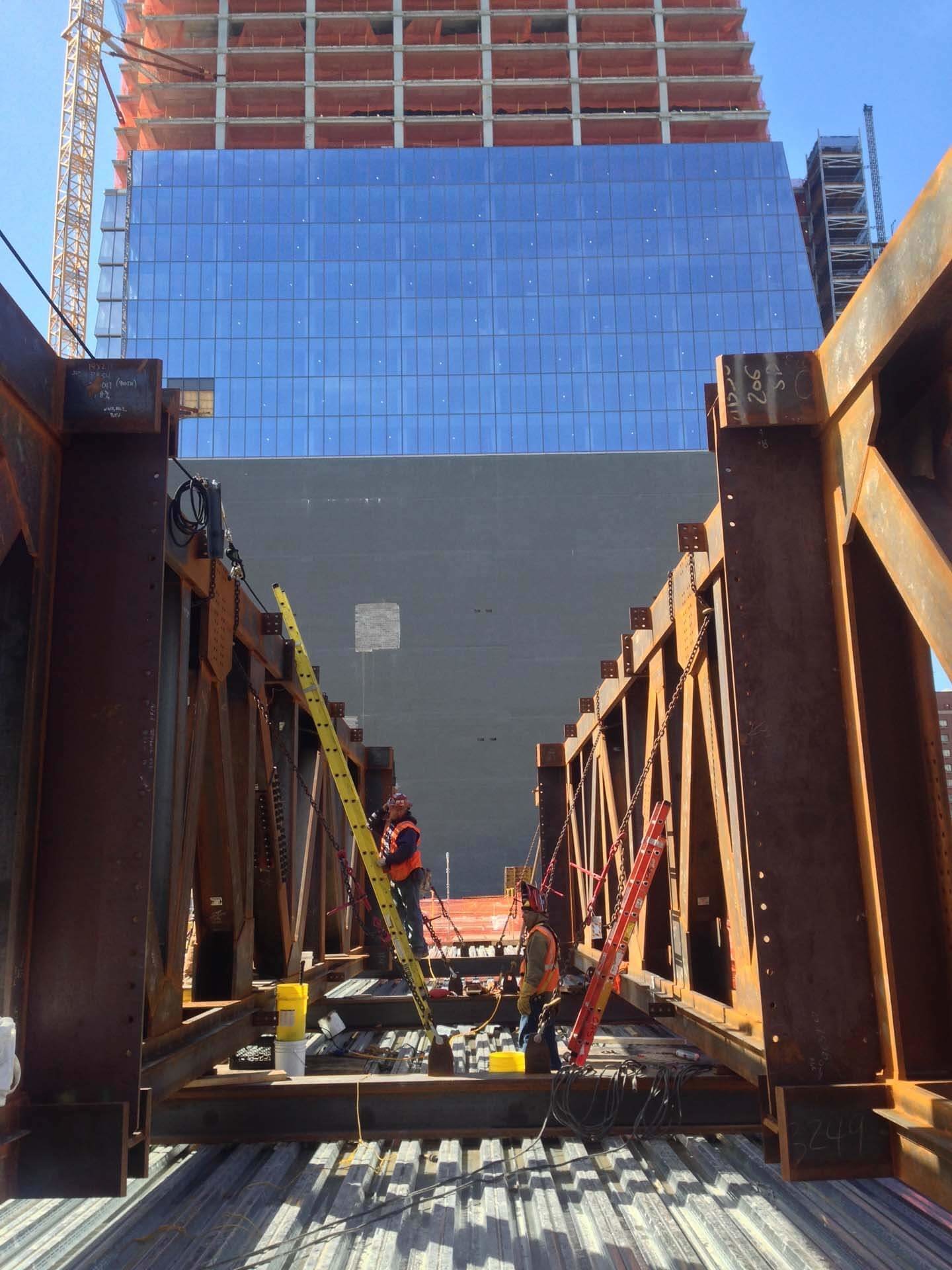 Poured More Concrete Deck at Platform Trusses Being Assembled ...